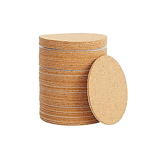 50 Sheets Self-Adhesive Cork Coaster Backing, Round 3.5 Inch Circles for DIY Crafts