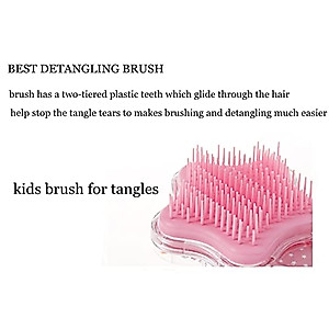 Zou.Rena Little Girls Hair Brush Easily Brushed Through Tangles-No Liquid,Glitter Confetti Unicorn Gifts Play for Kids Age 3-8(pink)