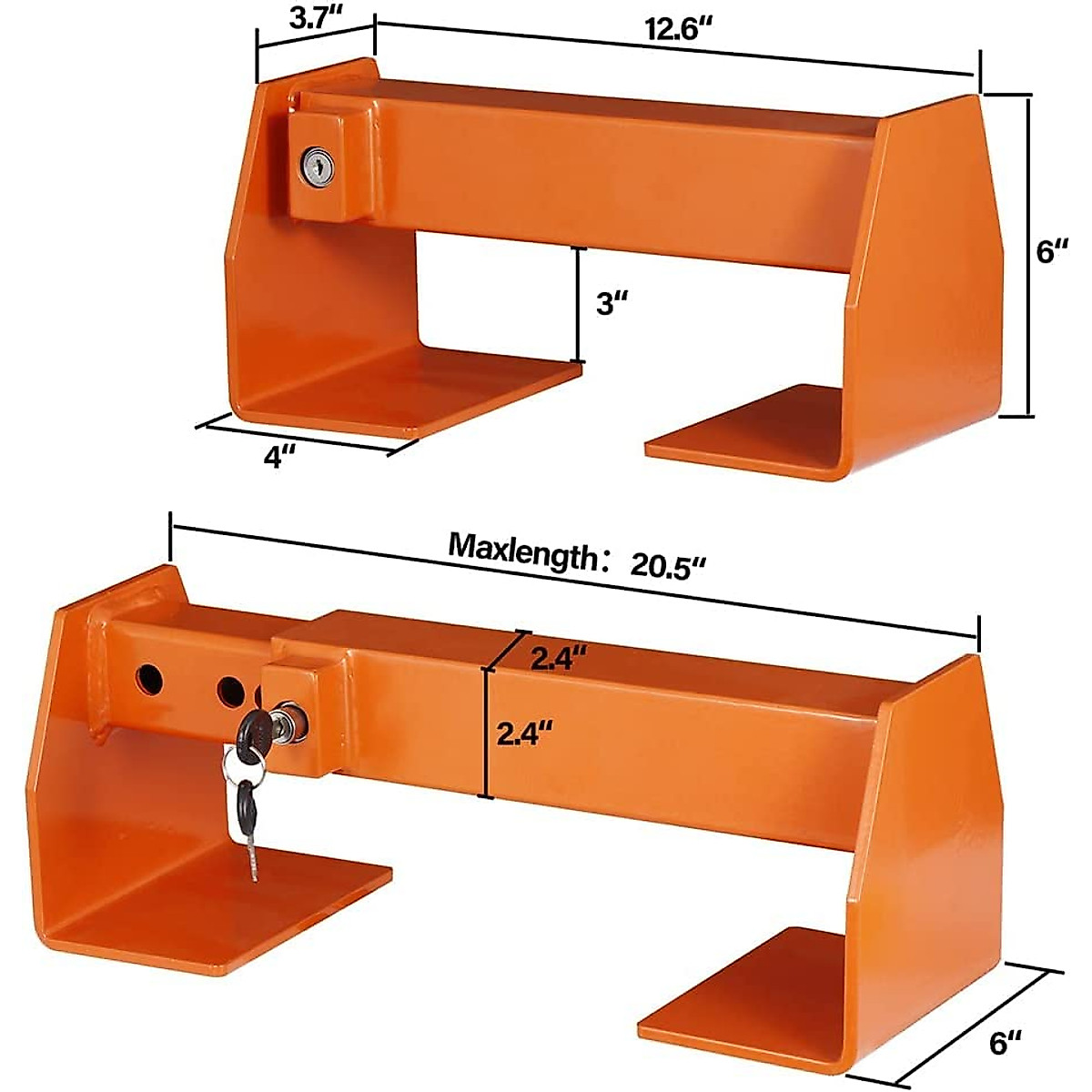 DorBuphan Shipping Container Locks, Heavy Duty Equipment Lock Cargo Door Lock Adjustable Max Length 20.5”, High Security Trailer Lock for Trucks and Containers