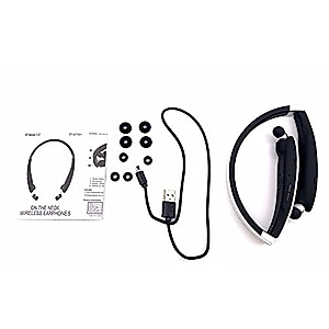 Rhino Foldable Retractable Wireless Headset Headphone Sport Neckband Earbuds