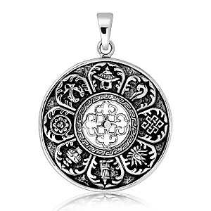 WithLoveSilver 925 Sterling Silver Buddha Tibet Amulet Tibetan Pendant