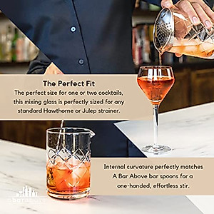 A Bar Above Diamond Cut Cocktail Mixing Glass – Thick, Sturdy Glass Beaker to Mix & Stir Cocktails – Drink Mixer Glass for Bar Mixing Set – Basic Professional or Home Bar Accessories (18 oz)