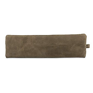 LEABAGS Leather Pencil Case - Genuine Leather Pencil Pouch Fort Vaux - Pen Case for Adults Men Women Work University Olive Green