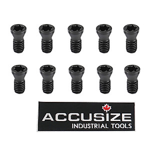 Accusize Industrial Tools M2.5 by 6 Replacement Screws for Indexable Face Mill and End Mills, 10 Pc, 0046-0910x10