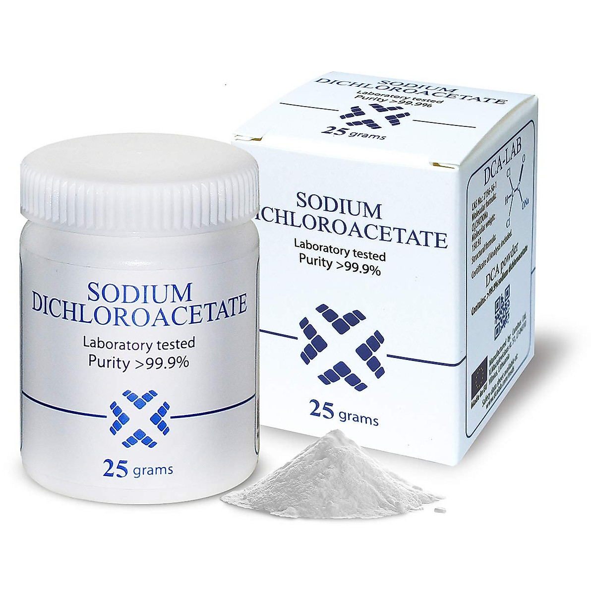 DCA - Sodium Dichloroacetate 25g Powder, Purity >99.9%, Made in Europe, by DCA-LAB, Certificate of Analysis Included, Tested in a Certified Laboratory, Buy Directly from Manufacturer, 0.9oz