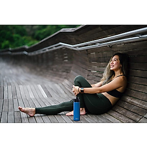 DRINCO Stainless Steel Water Bottle Spout Lid Vacuum Insulated Double Wall Water Bottle Wide Mouth (40oz 32oz 22oz 18oz 14oz) Leak Proof Keeps Cold or Hot (22 oz, 22oz Royal Blue)