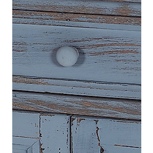 Rustic Cottage Accent Cabinet with 1 Drawer and 2 Doors in Blue Antique Finish for Living Room - Assembly Req'd., Distressed Wood, Adjustable/Removable Shelf