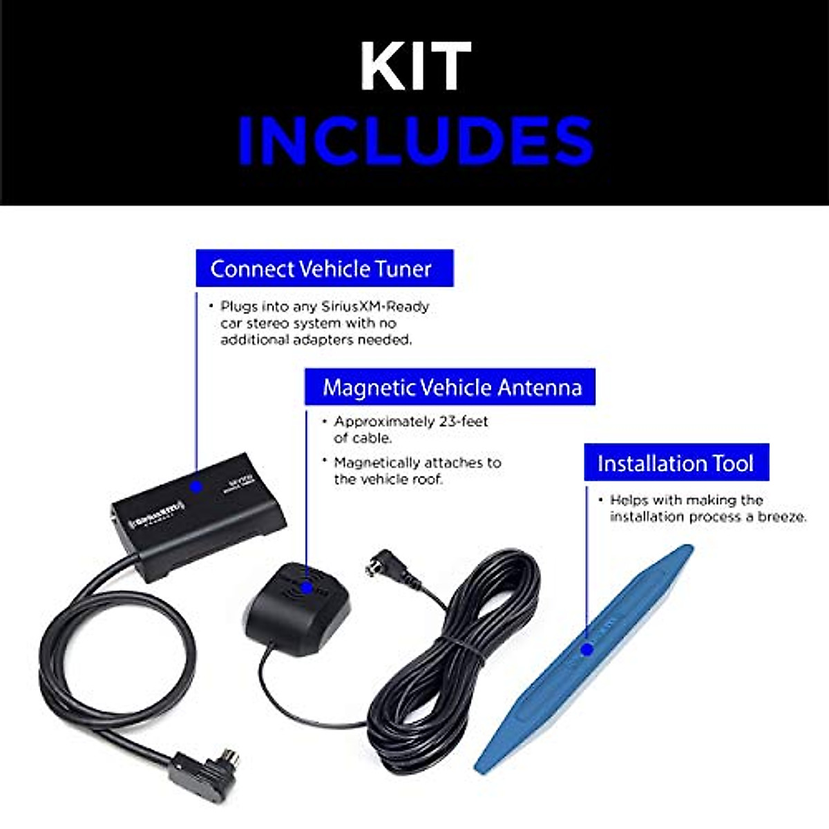SiriusXM SXV300AZV1 Satellite Radio Vehicle Tuner, Add to Any SiriusXM-Ready Car Stereo, Enjoy SiriusXM for as Low as $5/month + $60 Service Card with Activation