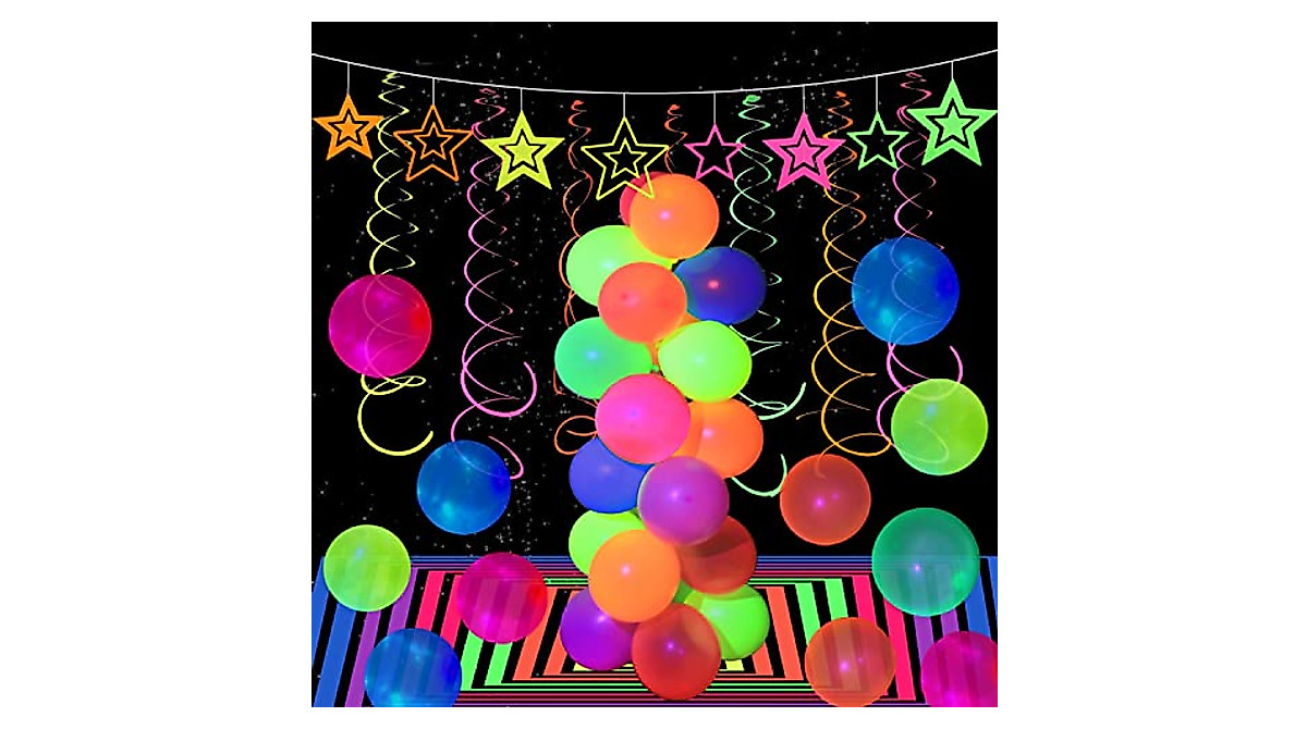 Glow in Dark 13" Neon Balloons - 60 Pack Party Decor