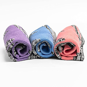 YUEDGE Women's Hiking Socks Moisture Wicking Athletic Socks Padded Work Boot Socks Casual Cotton Socks for Women Size 6-9, Multicolor, 5 Pairs