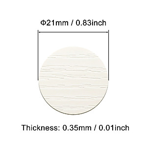 VictorsHome Self-Adhesive Screw Hole Stickers PVC Cover Caps Dustproof for Wooden Furniture Cabinet 21mm 2 Sheets/108 Pcs Beige Textured
