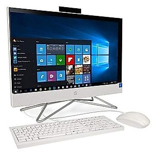 HP All-in-One Desktop Computer 21.5 FHD Screen, Intel Celeron G5900T, 4GB DDR4 RAM, 256GB SSD, DVD-Writer, AC WiFi, HDMI, Bluetooth, White, Windows 10 Home(Renewed)