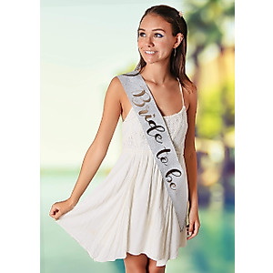 Glitter Silver Bride to Be Sash - Bride Tribe Bachelorette Sash | Bachelorette Party Favors- Bridesmaid Sashes | Wedding Bridal Shower Gifts & Games | Engagement Party Decorations Supplies