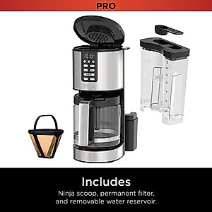 Ninja DCM201 14 Cup Programmable Coffee Maker XL Pro (Renewed) Bundle with 2 YR CPS Enhanced Protection Pack