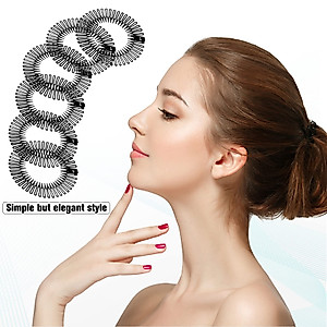 Nuenen 9 Pieces Circular Stretch Plastic Hair Comb Headband Set for Women Girls Hair Accessories (Black)