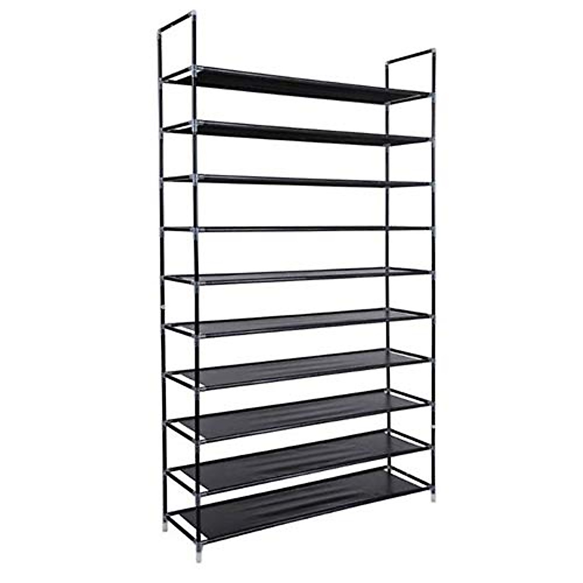 Mekek 100cm Wide Shoe Rack Organizer Storage Shoes Shelves Space 10 Tier Standing Black
