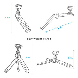 PGYTECH MANTISPOD PRO Mini Camera & Cell Phone Tripod Stand Magnesium Alloy Small Travel Flexible Vlogging Tripod | DSLR Accessories Pocket Video Vlogger Desktop Shooting Selfie Tripod Mount