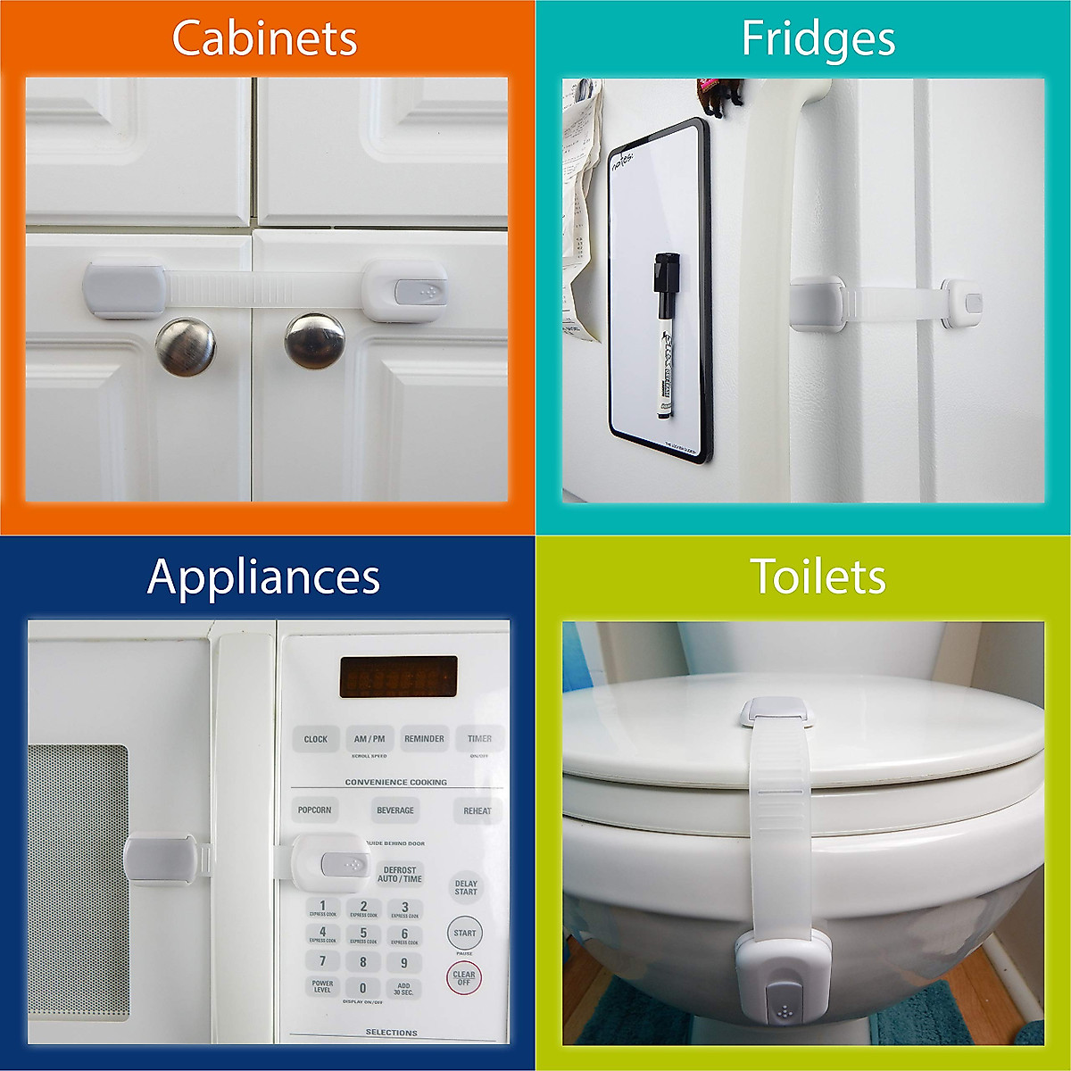 Child Safety Locks (10 Pack) and Outlet Cover Box Bundle. Childproof your house easily!