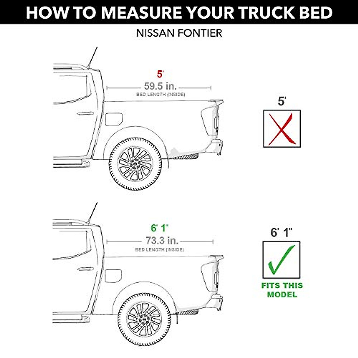 Tonno Pro Lo Roll, Soft Roll-up Truck Bed Tonneau Cover | LR-4010 | Fits 2005 - 2021 Nissan Frontier 6' 1" Bed (73.3")