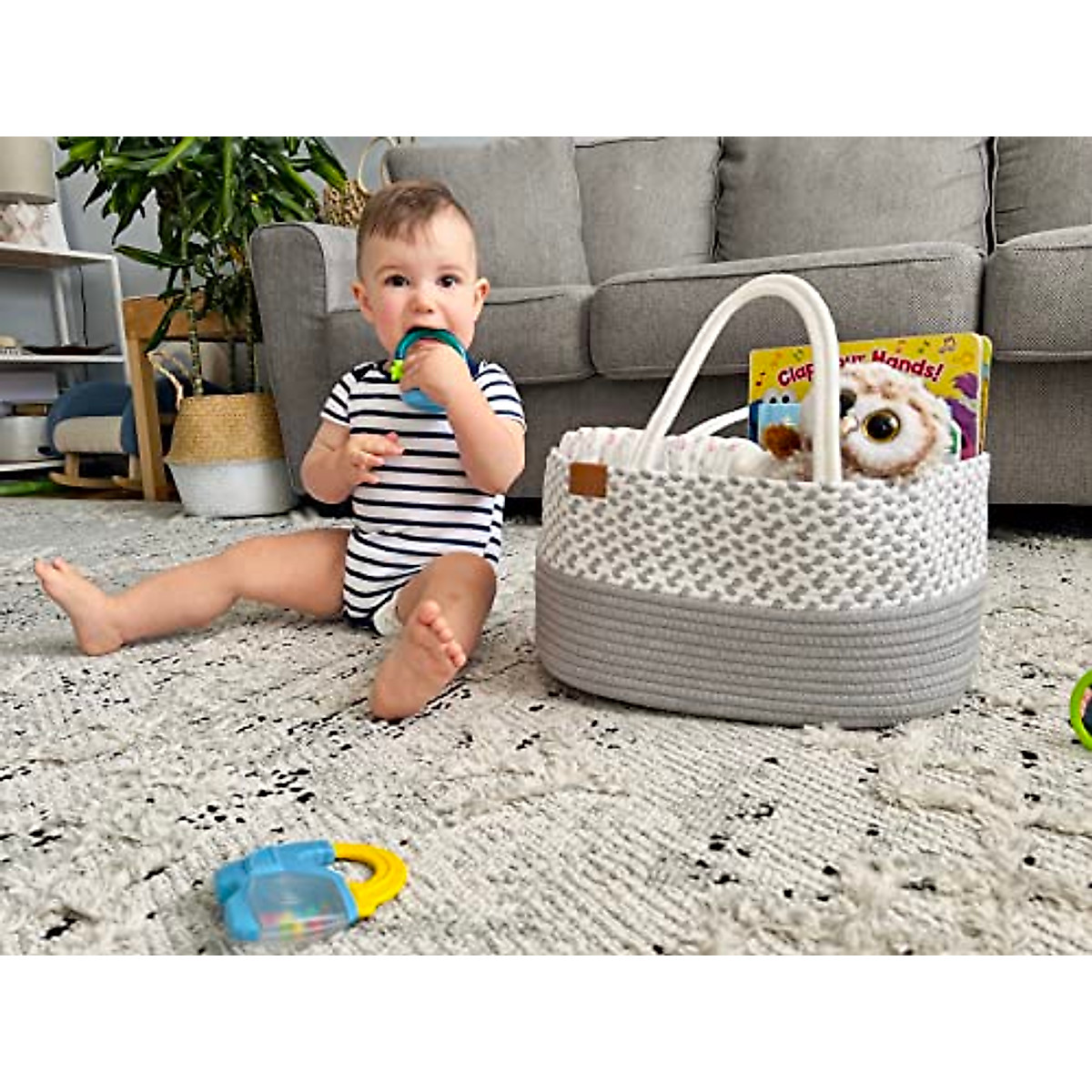 Baby Glory Unisex Diaper Caddy, Diaper Caddy Organizer, Baby Diaper Caddy for Baby Boy with Free Diaper Wet Dry Bag, Greeting Card and Ribbon