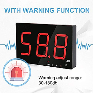 Fdit Wall Mounted Decibel Meter, Digital Sound Level Meter Noise Meter Tester Measurement Range 30-130dB, Accuracy 1.5dB with LCD Display