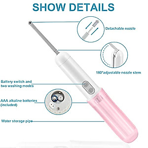 Portable Bidet-Electric Portable Travel Bidet Toilet Sprayer for Women Personal Hygiene Cleaning Soothing Postpartum Care, Perineal, Hemmoroid Treatment Outdoor Camping Pink
