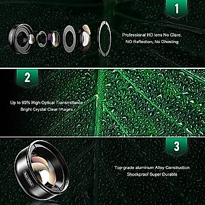 toyofmine Professional Macro Photography Lens for Smartphone, Macro Lenses for iPhone, Samsung, Galaxy, Oneplus, Android Phone(Fits for Almost All Phone), Cell Phone Macro Lens Attachment for iPhone