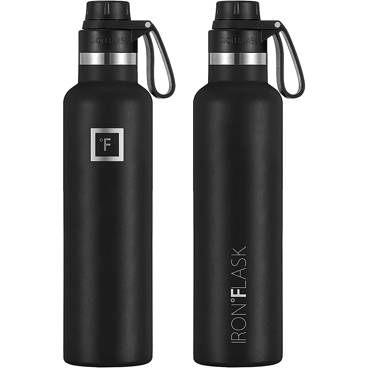IRON °FLASK Sports Water Bottle - 24 Oz - 3 Lids (Narrow Spout Lid) Leak Proof, Durable Vacuum Insulated Stainless Steel - Hot & Cold Double Walled Insulated Thermos - Mothers Day Gifts