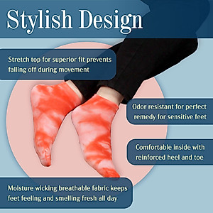 BambooMN Men's Rayon from Bamboo Athletic Tie Dye Ankle Socks - Blue - Extra Large - 2 pairs