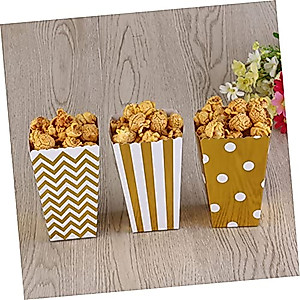 Cabilock 30pcs Popcorn Boxes Popcorn Box Cardboard Popcorn Box Paper Chicken Box Paper Candy Container Snack Container Candy Containers Popcorn Containers Vertical Stripe Boxes Party Supply