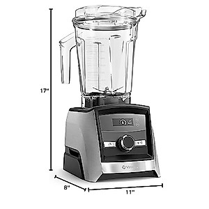 Vitamix Con A3300 Ascent Series Smart Blender, Professional-Grade, 64 oz. Low Profile Container, Brushed Stainless Finish