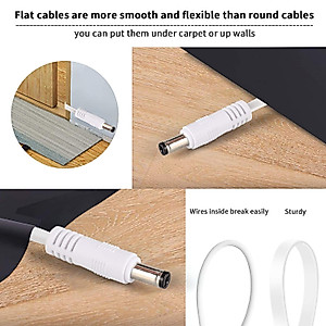 2 Pack DC Power Extension Cable 25ft 2.1mm x 5.5mm Compatible with 12V DC Adapter Cord for CCTV IP Camera, LED, Car, White