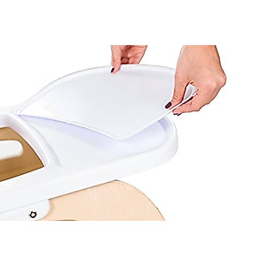 Foundations Easy Serve Low Wood Feeding Chair with Removable Tray and 3-Point Harness (7 Inch Seat Height)