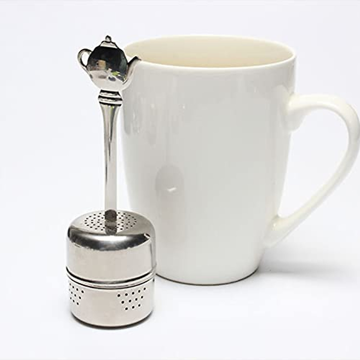 Tea Infuser, Stainless Steel Tea Strainer, Teapot-shaped tea strainer with Straight Handle, Extra Fine Mesh Tea Filter For Loose Leaf, Leaf Tea, Rose, Coffee