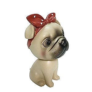 Bobbleheads Pug, Cute Car Dashboard Bobble Head Dog Decoration Funny Shaking Head Animal Puppy Decor