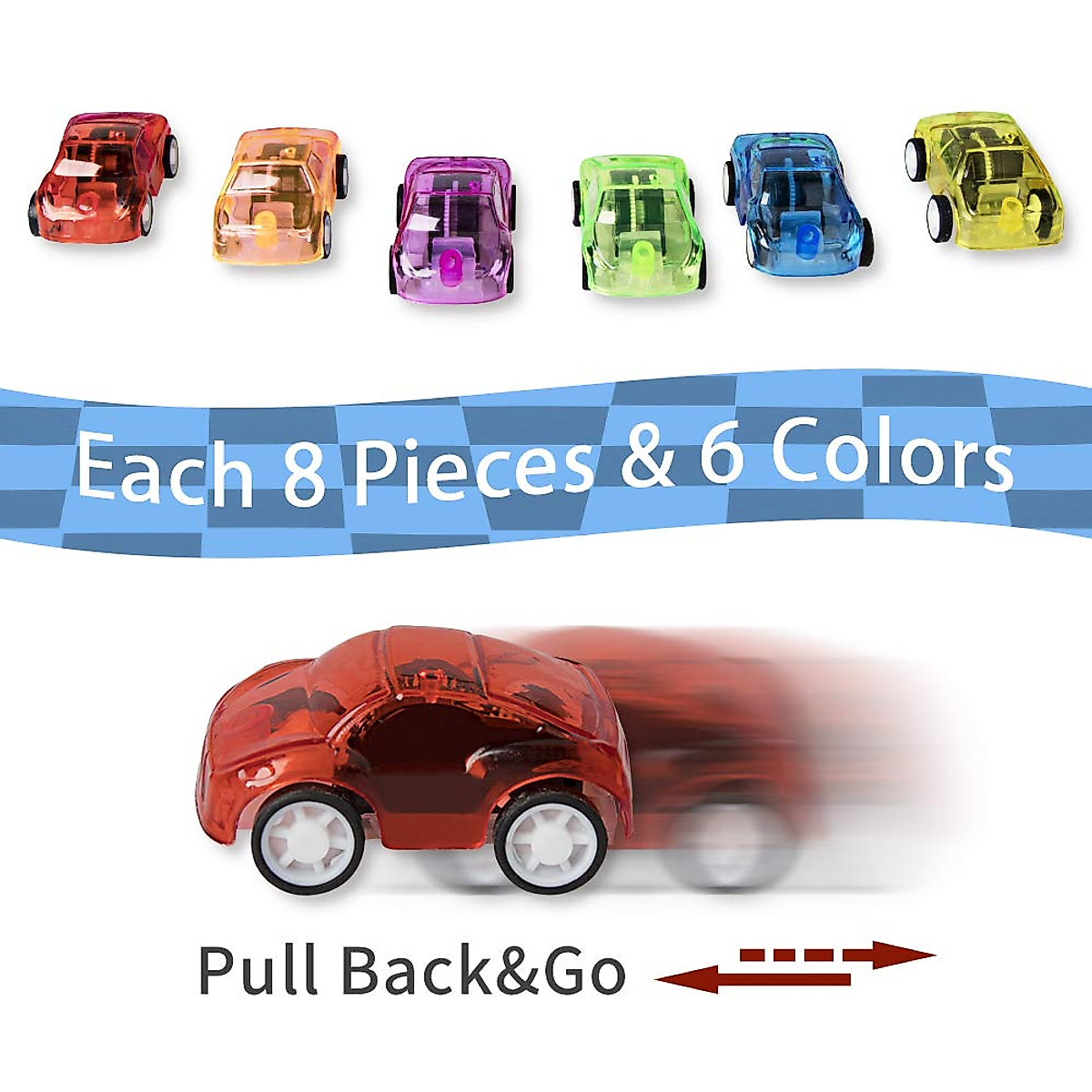 HomeMall 48Pcs Pull Back Cars, Pull Back Racing Vehicles Mini Car Toys for Kids Birthday Party Favors Prizes Box Toy Pinata Fillers