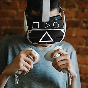 Geekria VR Headset & Controller Handle Skin Compatible with Meta Quest 2 Protective Cover, Protective Durable Scratch Resistant Quest 2 Sticker Squid