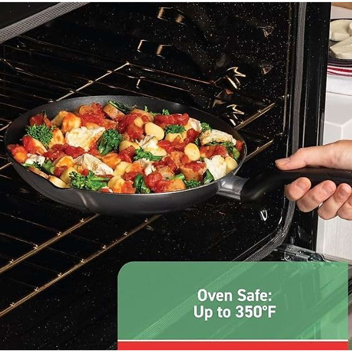 T-fal B36290 Specialty Nonstick 5 Quart Jumbo Cooker Saute Pan with Glass Lid, Black