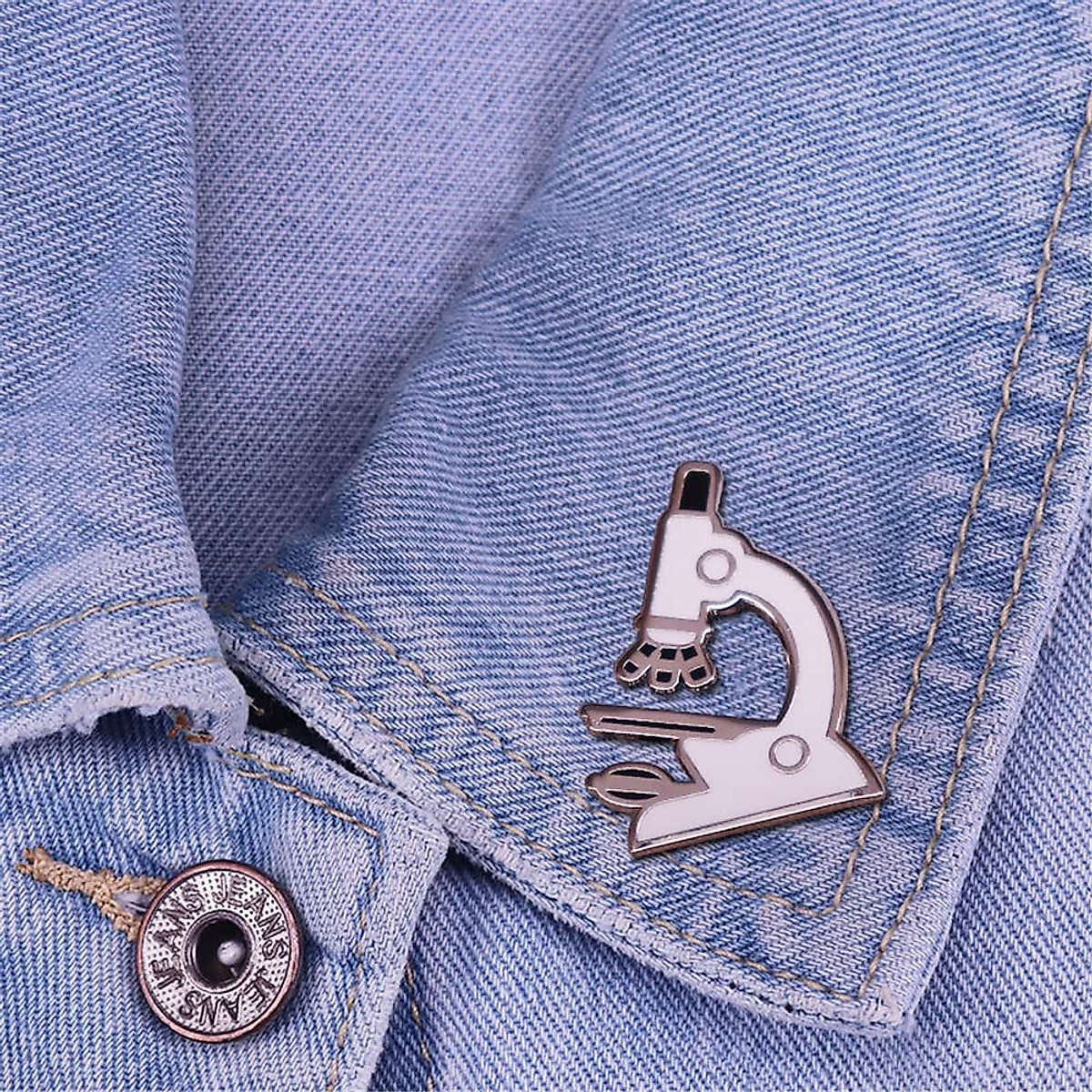 Chemical Microscope Metal Brooch Delicate Biology Badge Molecular Enamel Pin Creative Jewelry Gift Medical Graduation Student Doctor Nurse