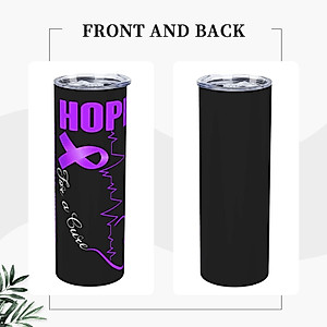 LIICHEES Hope For A Cure Sarcoidosis Awareness Stainless Steel Vacuum Insulated Tumbler 20oz Coffee Cups Travel Mug Water Cup with Leak-Proof Flip Lid Metal Straw Cleaning Brush