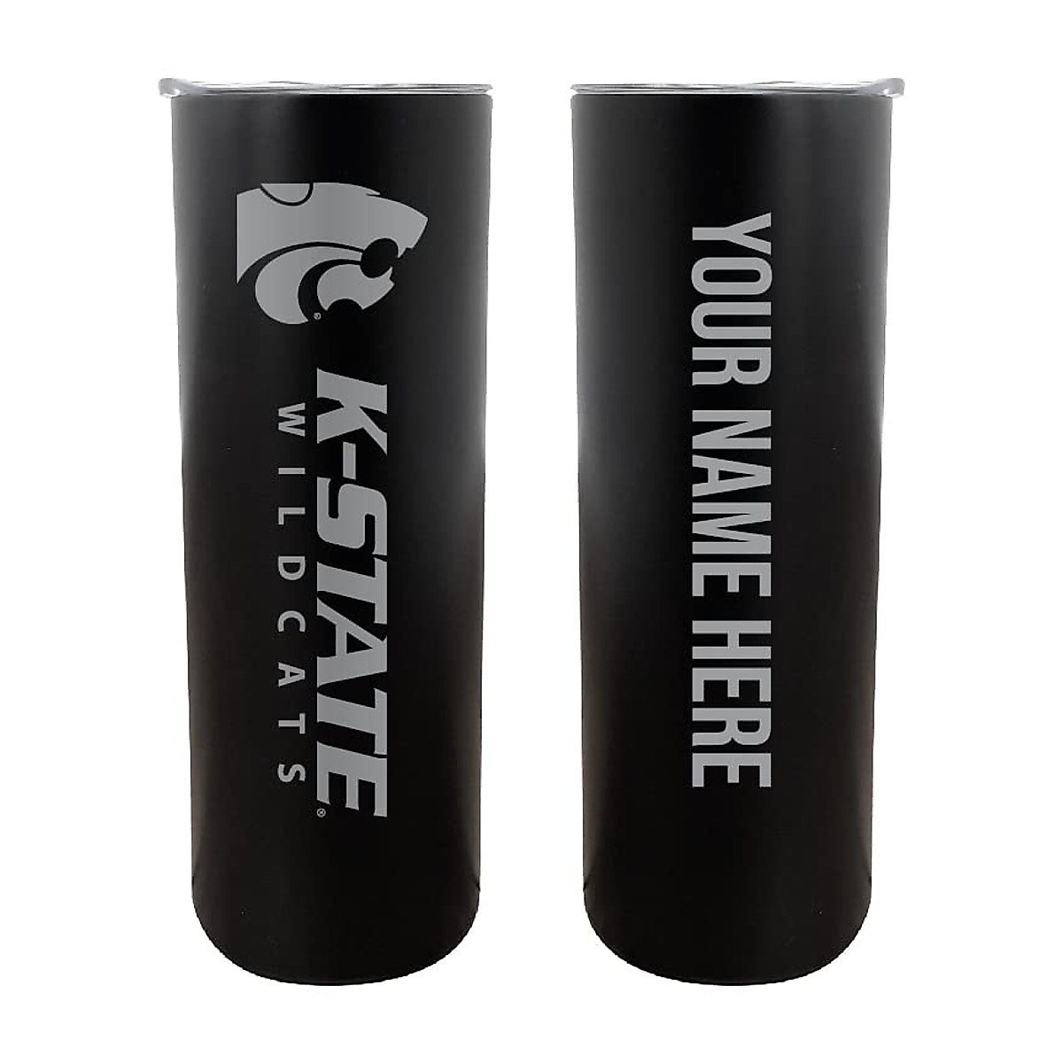 Kansas State Wildcats 20 oz Custom Insulated Stainless Steel Skinny Tumbler Black Officially Licensed Collegiate Product
