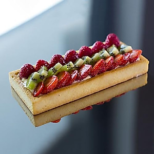 de Buyer Perforated Rectangular Tart Ring - 4.7” x 1.6” x 0.8” - Perfect for Baking Beautifully Crisp Tarts - Easy to Use & Clean - Made in France