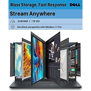 Dell Inspiron 15 3000 Business Laptop Computer, 15.6 Inch FHD PC Laptop, Intel Quad Core i5, Windows 11 Pro, 32GB RAM, 1TB SSD, Lifetime Microsoft Office, Numeric Keyboard, HDMI, Black