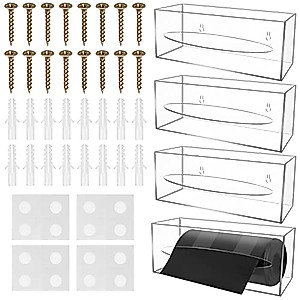 Haomian 4 Pcs Trash Bag Dispenser Roll Holder Grocery Plastic Bag Holder Saver Acrylic Garbage Bag Dispenser 10 x 4 x 4 Inches with Mounting Accessories for Kitchen Restroom Office