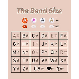 DoDoBeads 1650 Pcs Letter Beads with Extra Vowels and Number Beads- Letter Beads for Bracelet- Bracelet Letter Beads- Letter Beads for Friendship Bracelets