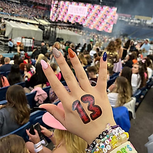 Tuoshei 30 Pcs Eras Tour Merch,13 Temporary Tattoo,13 Tattoo, Hand Tattoo, Eras Tour Accessories, Concert Accessories for Swifties Gifts