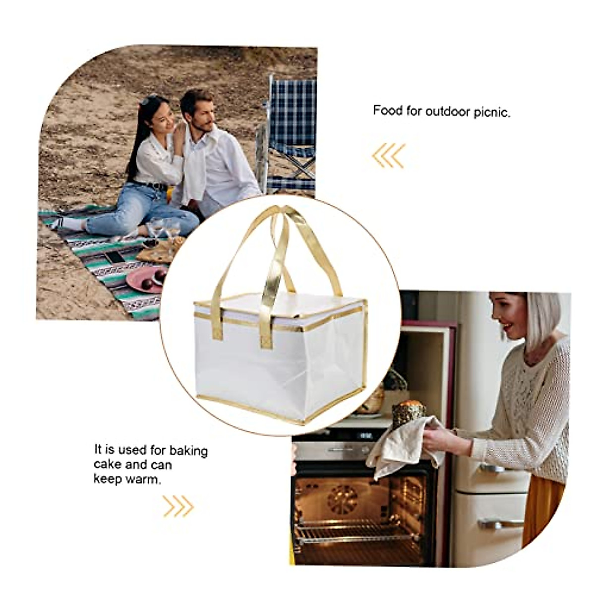 Gadpiparty 2 pcs packing Age Restaurants Thermal Travel Xxcm Reusable Beach Soft Cm Ing Pizza Restaurant Pouch Cold Carrier Duty Party Cake Inch Heavy Collapsible Catering Produce