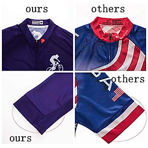 JPOJPO Cycling Jersey Men Short Sleeve Bike Shirt with Pockets Bicycle Clothing L