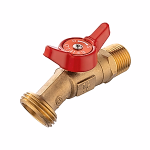 EFIELD 1/4-Turn Brass Sillcock Hose Bibb Valve 3/4" Male NPT Inlet ×3/4" Male GHT Threaded Garden Hose Outlet/Connector