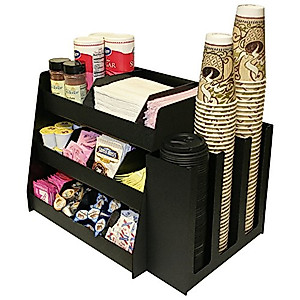 PC 1000 Combo: 2 Piece Combo Coffee Condiment Organizer,3 Column Cup, Lid Holder.for One A Very Professional Presentation. Has 8 Extra Tall Shelf Dividers